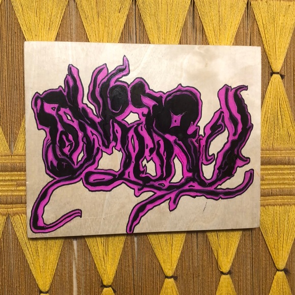 Art | Original Graffiti Goth Black And Pink Handmade Art Painting ...